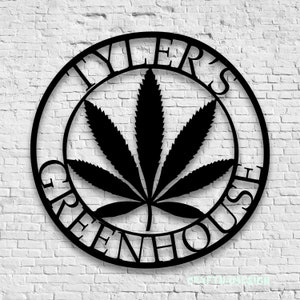 Custom Weed Metal Wall Art LED Light - Personalized Marijuana Name Sign ...