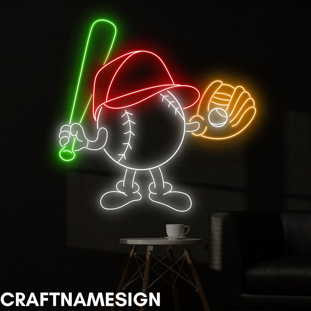 Baseball Neon Sign, Baseball Led Sign, Custom Neon Sign, Sport Shop ...