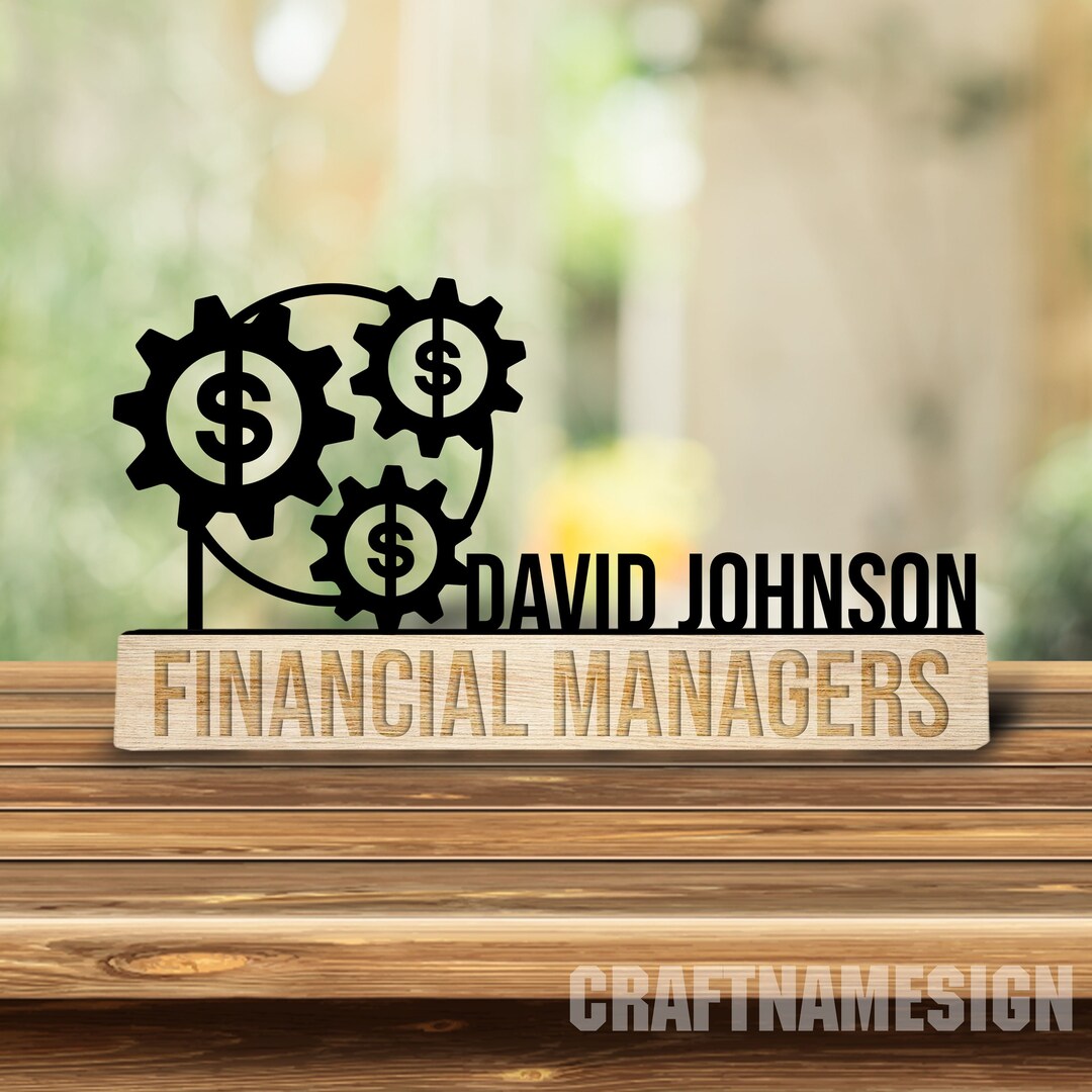 Custom Financial Manager Desk Name Plate, Financial Metal Nameplate for ...