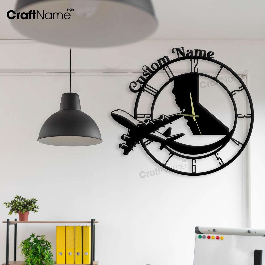 Custom North Carolina Map Metal Wall Clock, Wall Clock Unique for Home ...