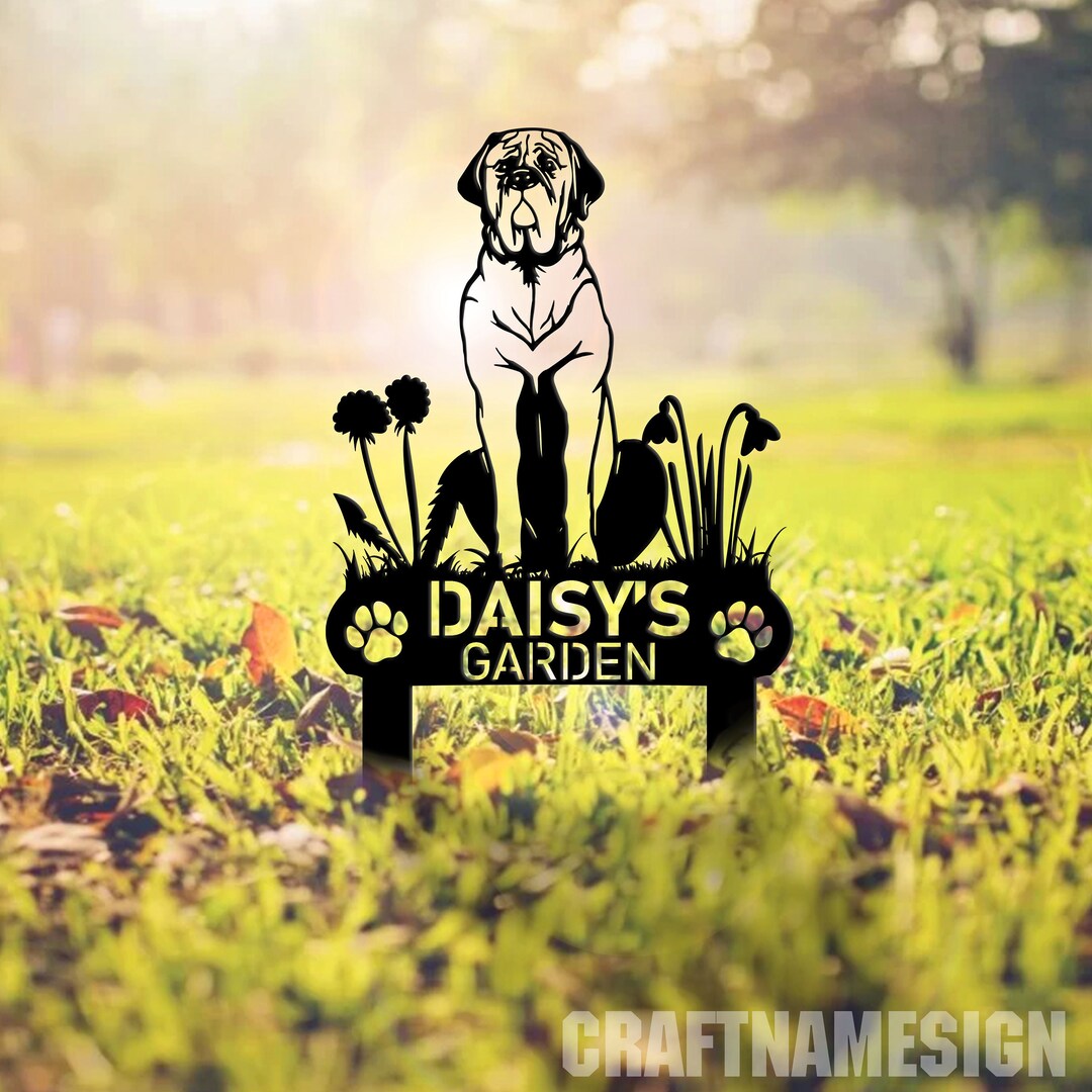 Custom English Mastiff Dog Metal Sign for Garden Stake, English Mastiff ...
