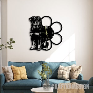 Perfect Wall Clock Decoration Rottweiler Dog, Wall Clock Unique for ...