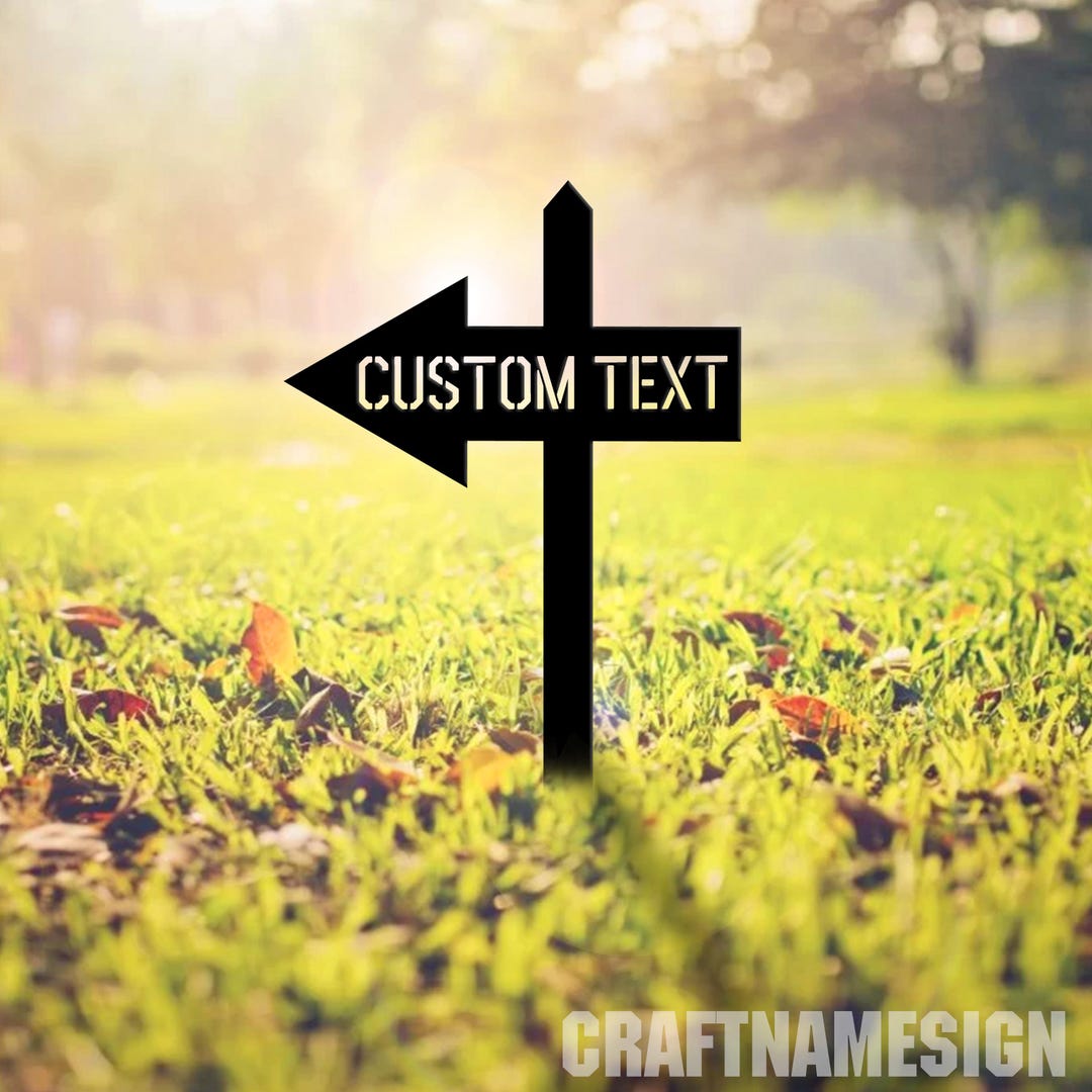Custom Direction Arrow Garden Stake, Metal Destination Arrow Signs ...