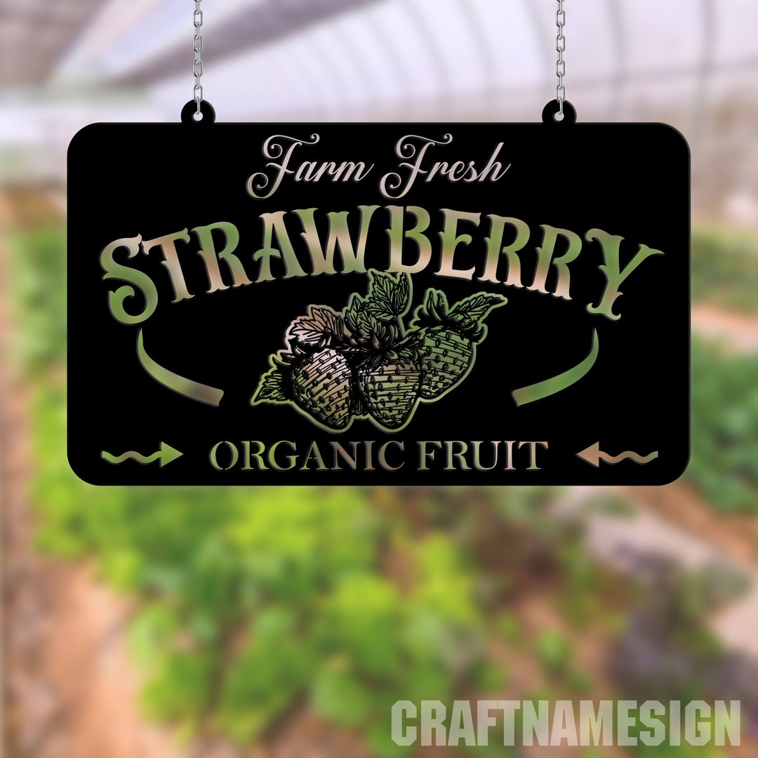 Personalized Outdoor Strawberry Garden Metal, Outdoor Fresh Strawberry ...