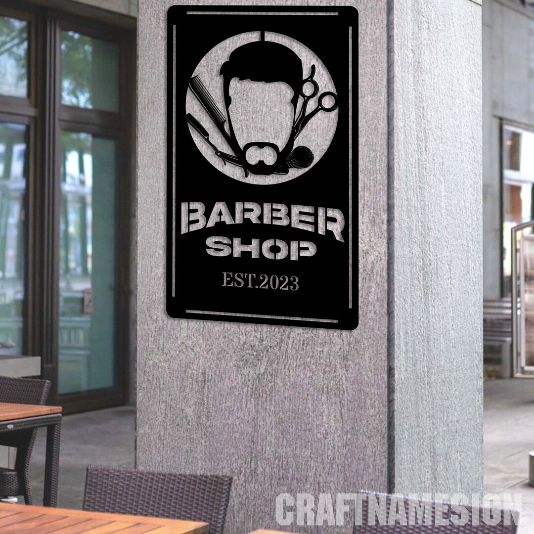 Personalized Barber Shop Metal Sign Custom Barber Shop Name - Etsy
