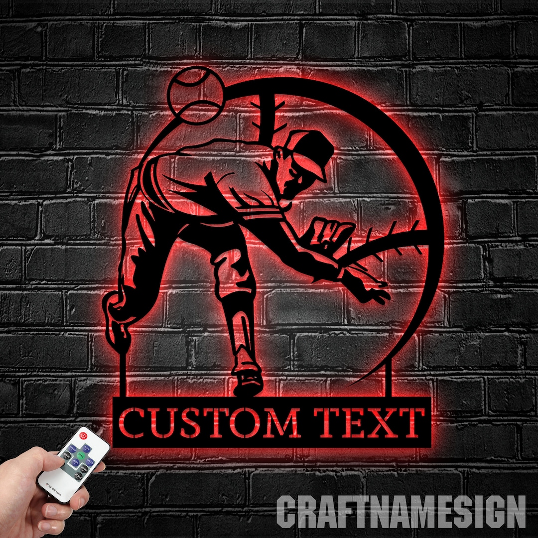 Personalized Baseball Metal Sign, Sports Sign, Baseball Lover, Gift for ...