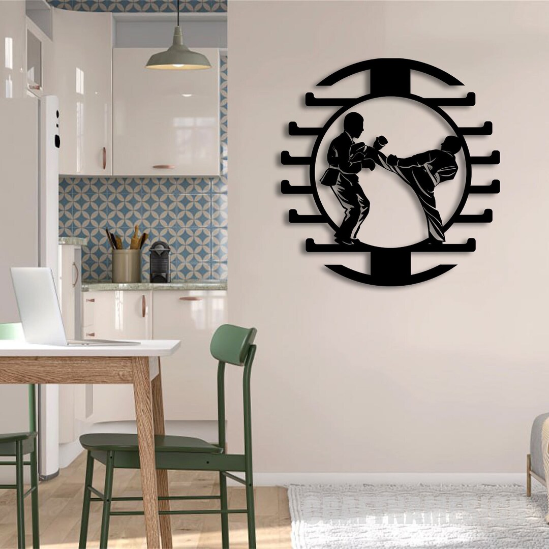 Custom Metal Karate Medal Hanger Wall Art Led Light, Karate Player ...