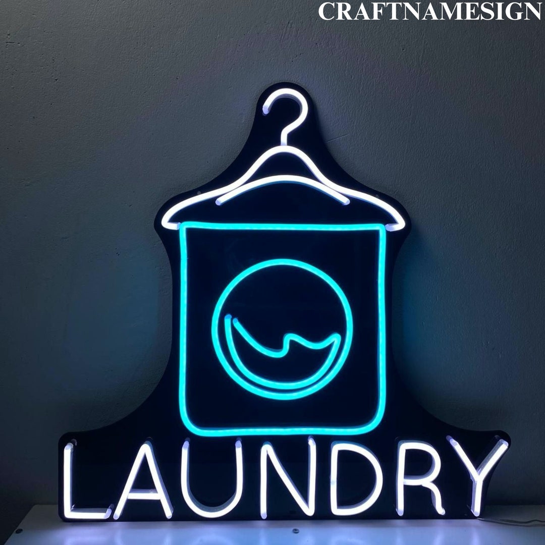 Open Laundry Service Neon Sign, Laundry Room Decor Led Sign, Custom ...