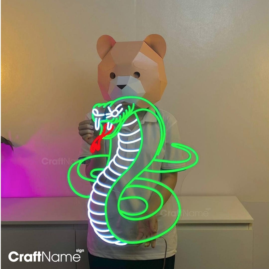 Cobra Snake Neon Sign, Snake Led Light Sign for Home Bar Wall Decor ...