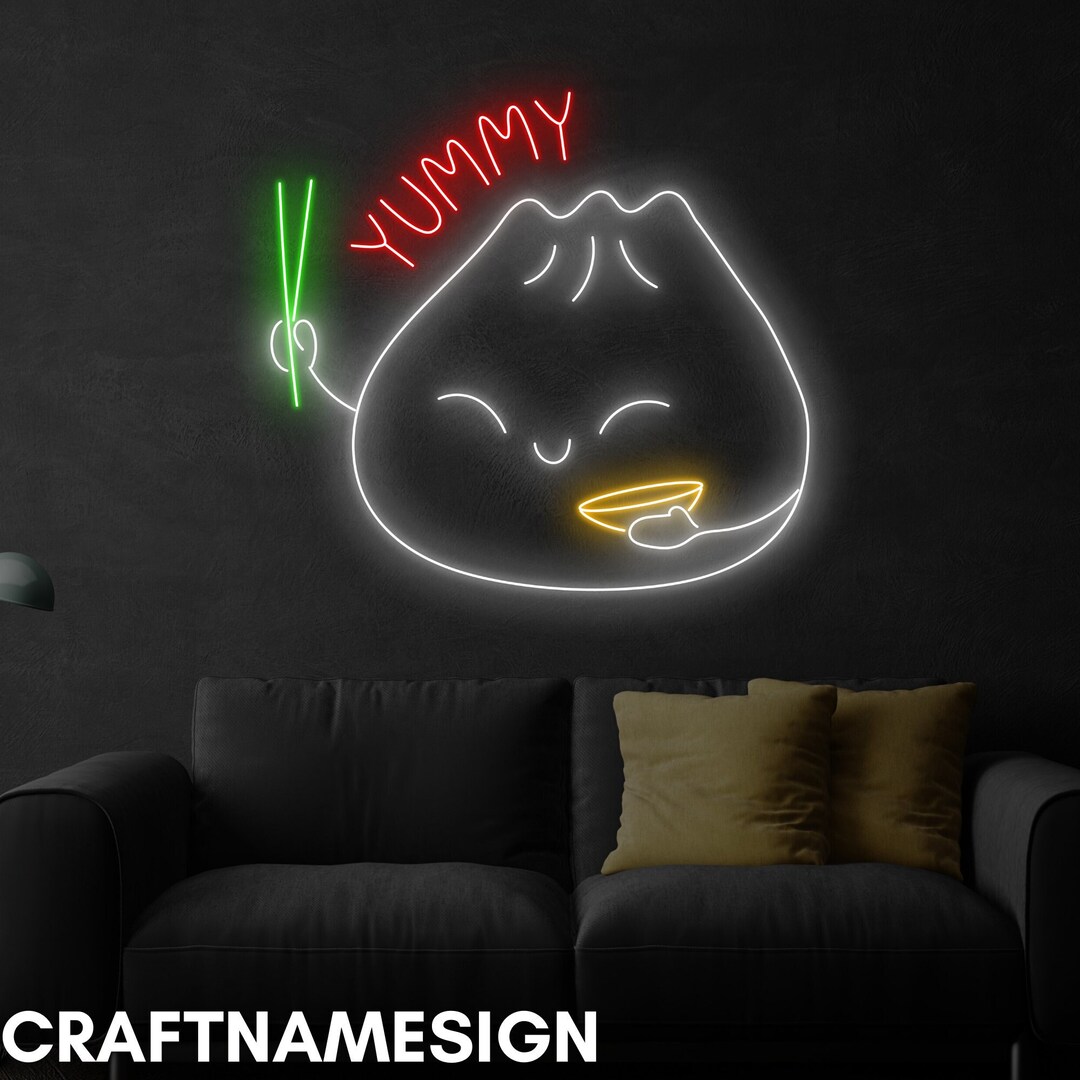 Yummy Dimsum Led Sign, Dimsum Neon Sign, Custom Neon Sign, Dumpling ...