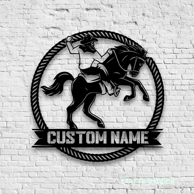 Custom Western Cowboy Roping Metal Wall Art LED Light - Etsy