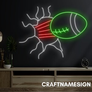 Football Flying Neon Sign, Football Led Sign, Custom Neon Sign ...