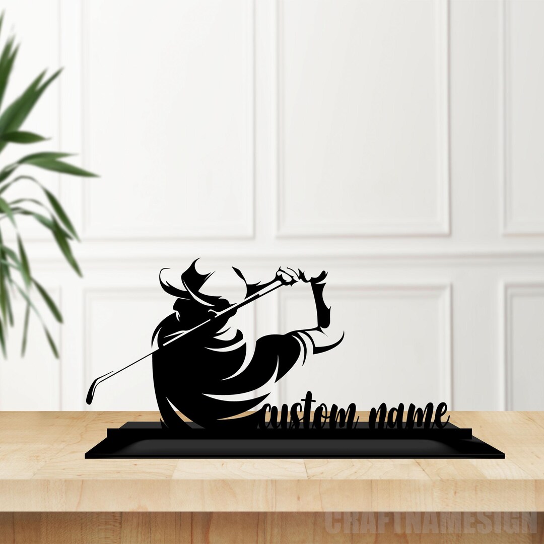 Custom Man Golfer Metal Table Office Decor, Metal Sculpture Kawaii ...