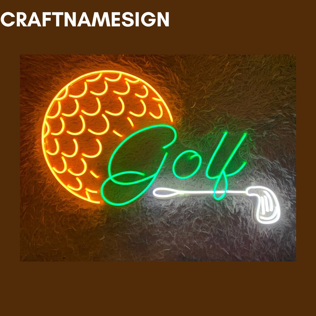 Playing Golf Neon Sign, Golfing Led Light Sign, Custom Neon Sign, Golf ...