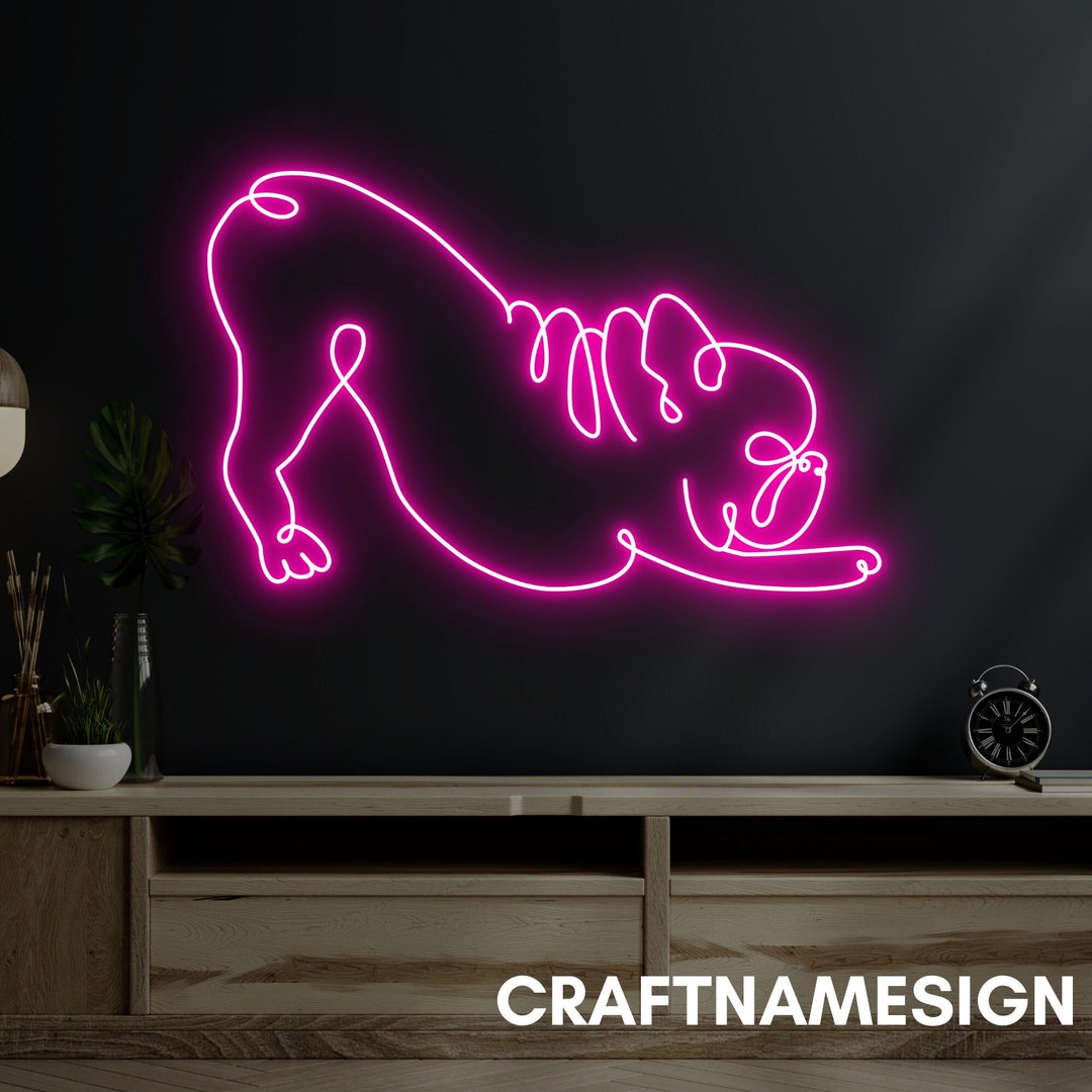 Pug Dog Yoga Neon Sign, Pug Dog Yoga Led Sign, Custom Neon Sign, Yoga ...