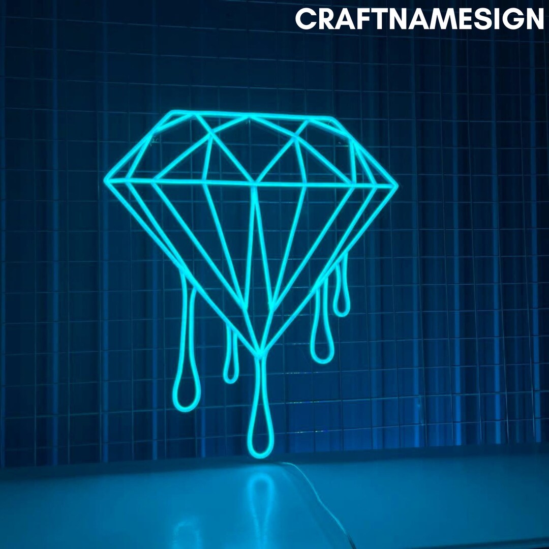 Dripping Diamond Neon Sign, Dripping Diamond Led Sign, Custom Neon Sign ...