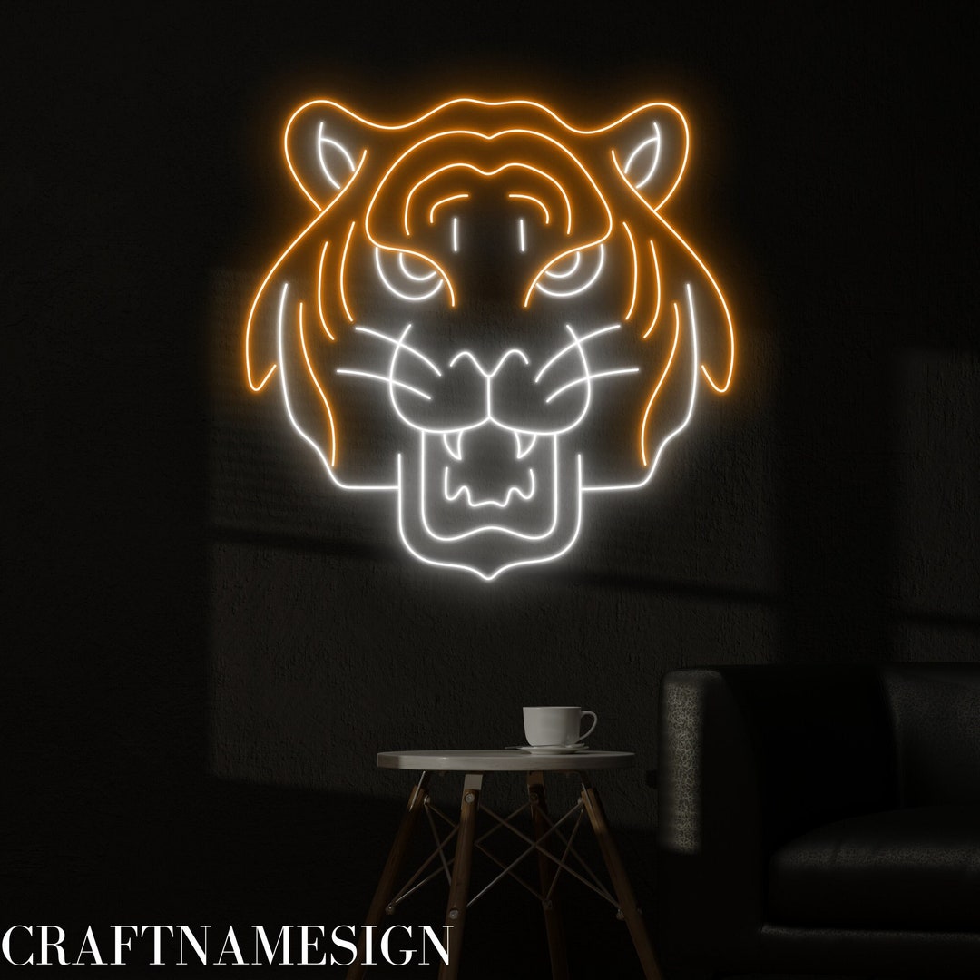 Tiger Neon Sign, Tiger Neon Sign, Custom Neon Sign, Man Cave Decor ...