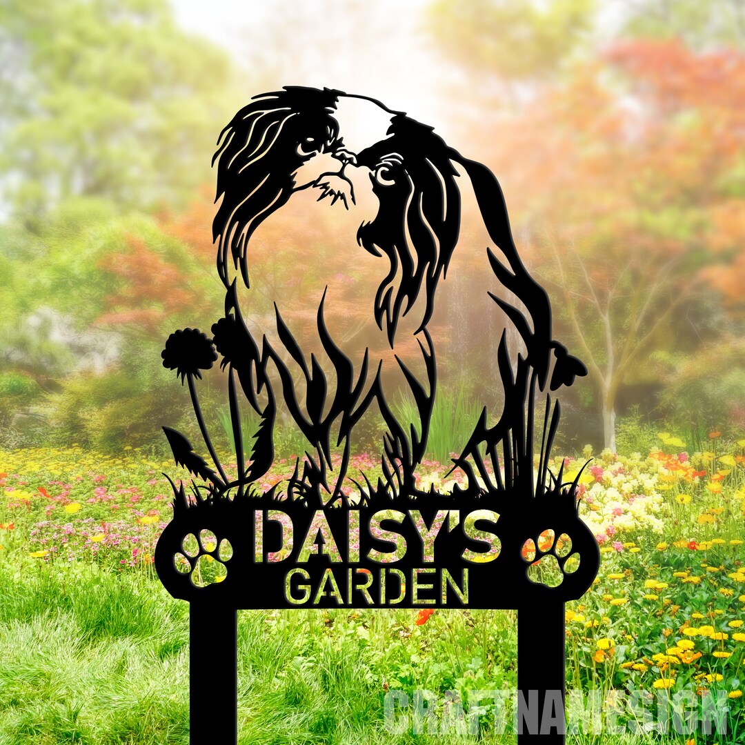 Custom Metal Sign for Japanese Chin Dog Memorial Garden Stake ...