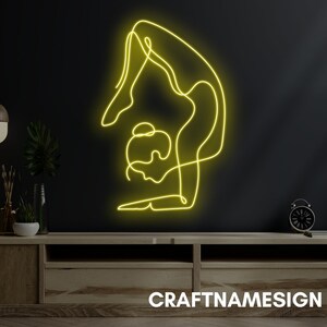 Female Yoga Neon Sign, Girl Yoga Led Sign, Custom Neon Sign, Yoga Club ...