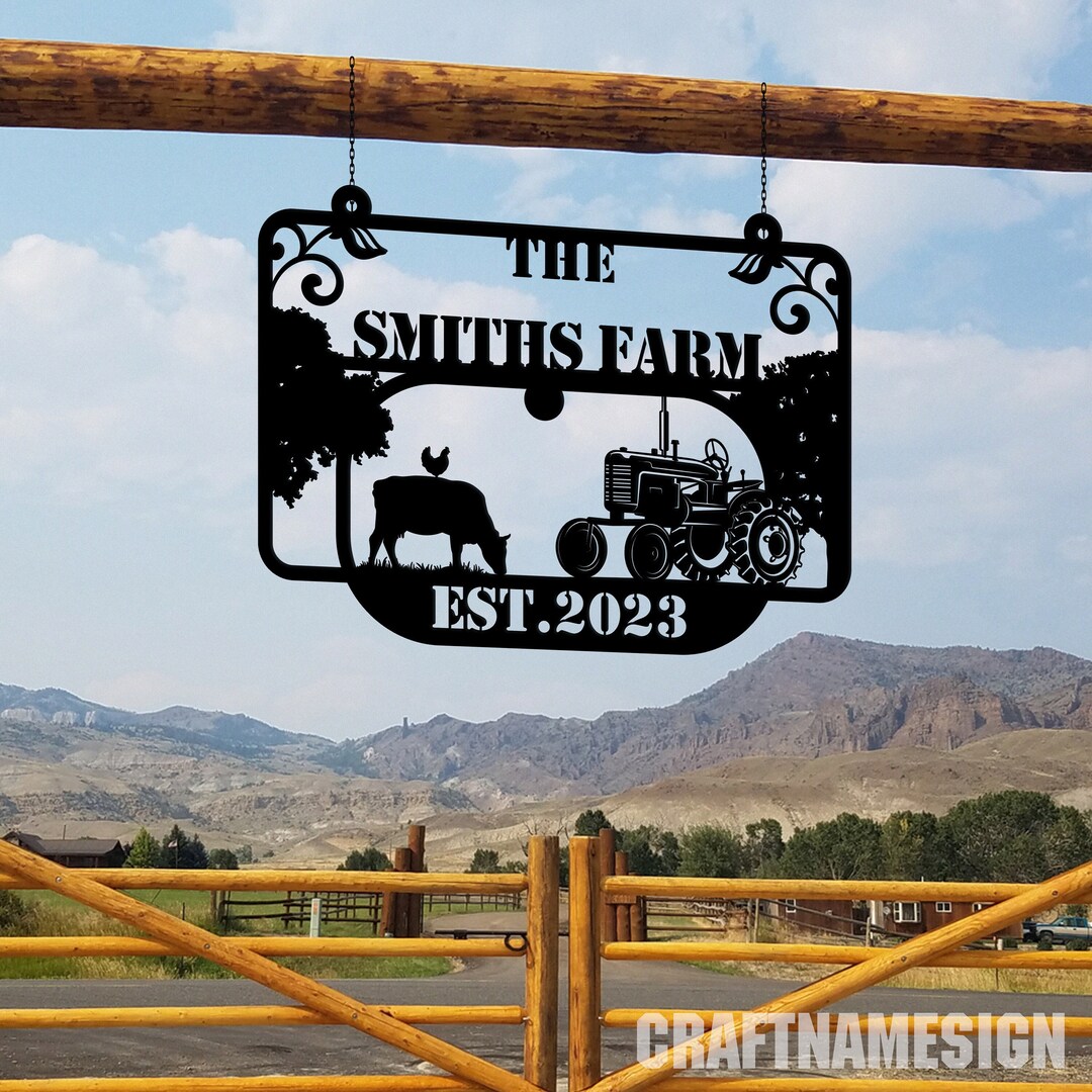 Outdoor Personalized Metal Farm Sign, Outdoor Welcome Metal Sign ...