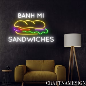 Banh Mi Sandwiches Led Sign, Vietnamese Banh Mi Neon Sign, Custom Neon ...