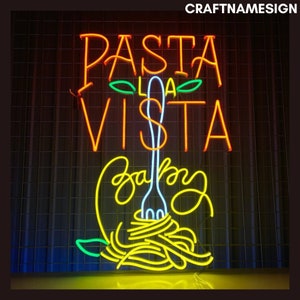 Pasta La Vista Baby Led Sign, Italian Pasta Neon Sign, Custom Neon Sign ...
