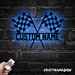 Custom Start Finish Racing Flag Metal Wall Art With LED Light ...