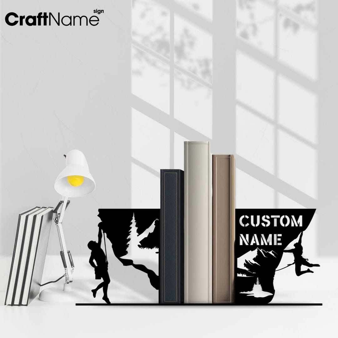 Custom Mountain Climber Metal Table Bookend Decor, Personalized Climber ...