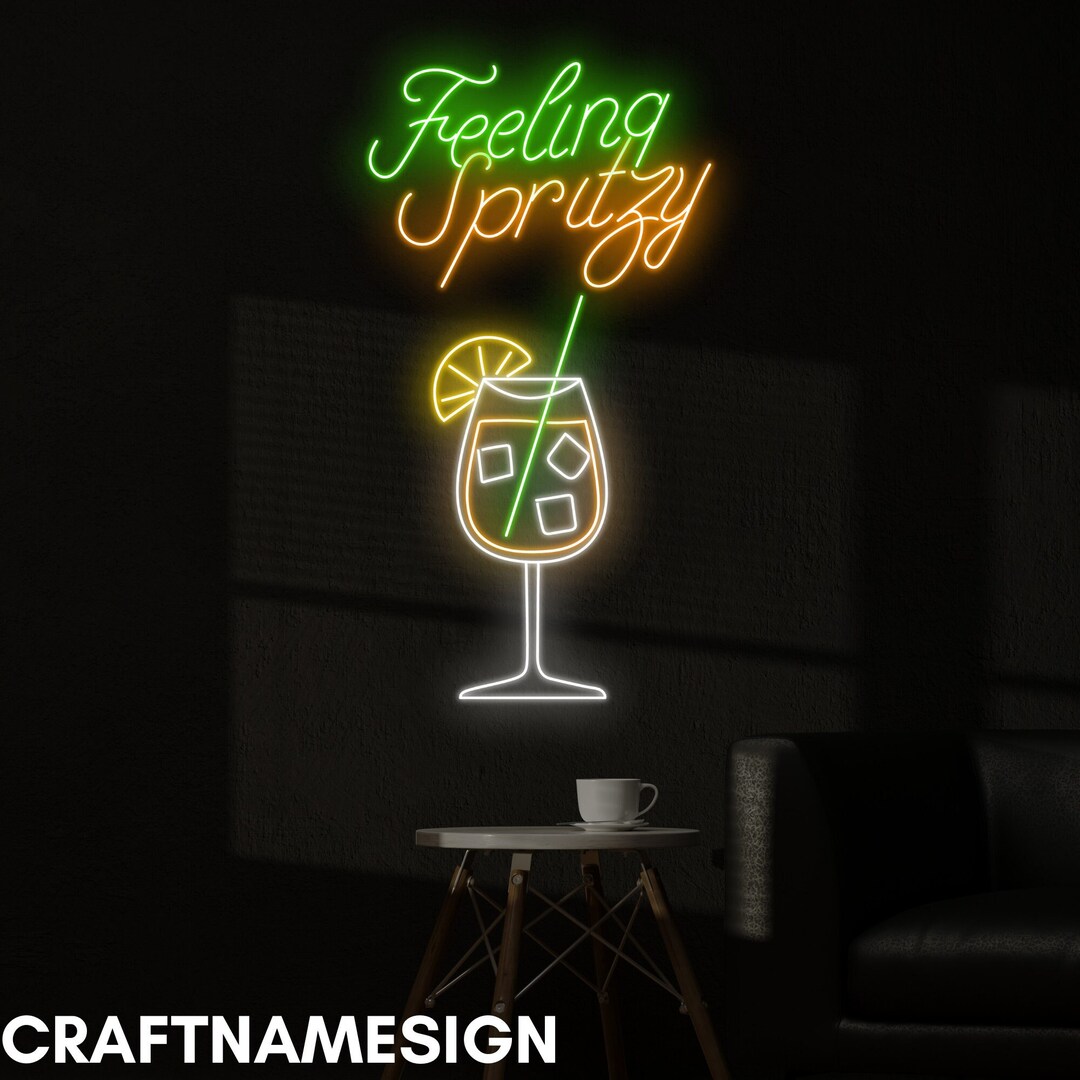 Feeling Spritzy Neon Sign, Aperol Spritz Led Sign, Custom Neon Sign ...