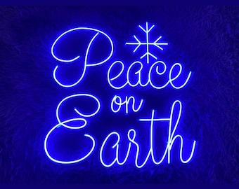 Peace on Earth Neon Sign, Peace on Earth Christmas Led Sign, Merry ...