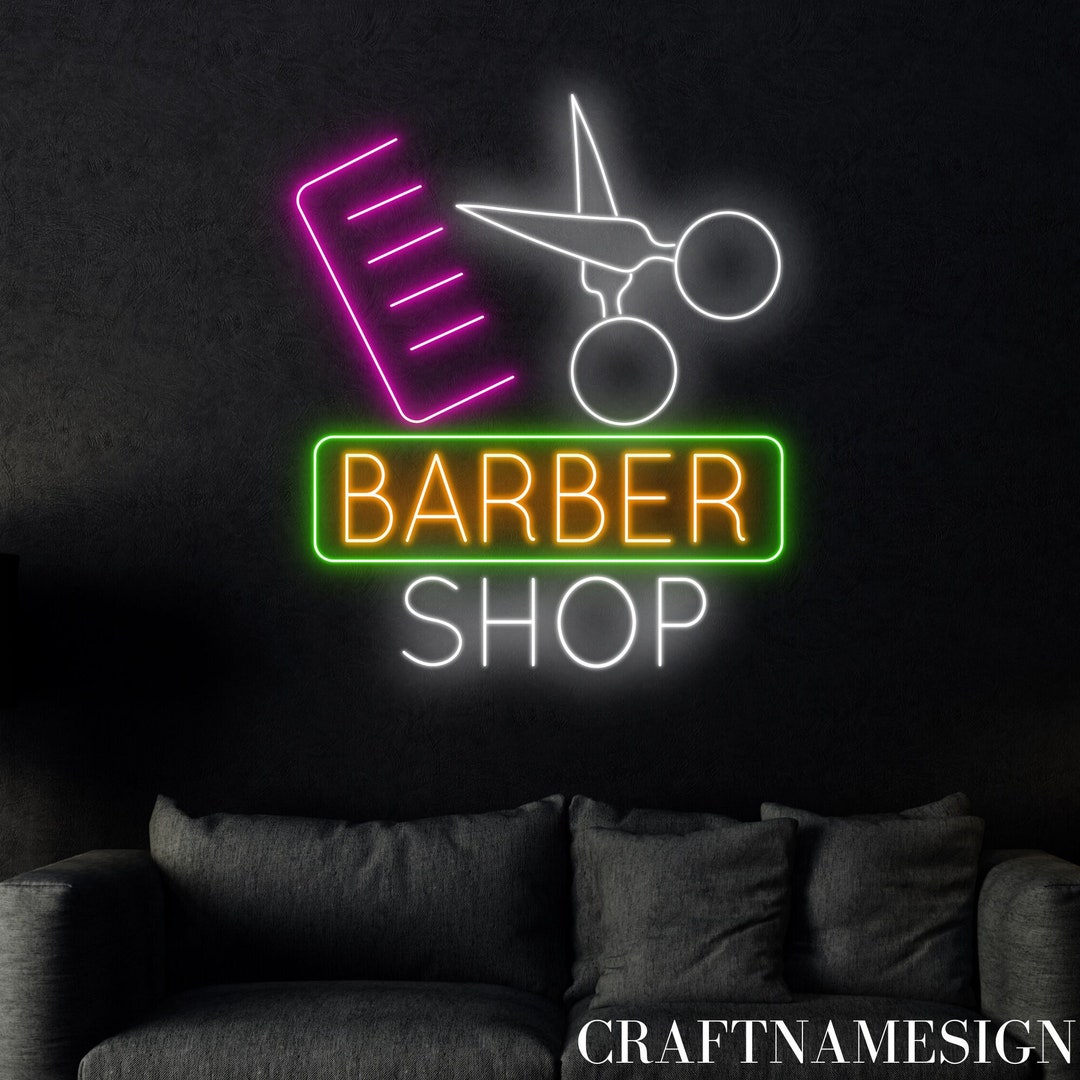 Barber Shop Neon Sign, Barber Shop Led Sign Wall Decor, Barber Shop Led ...
