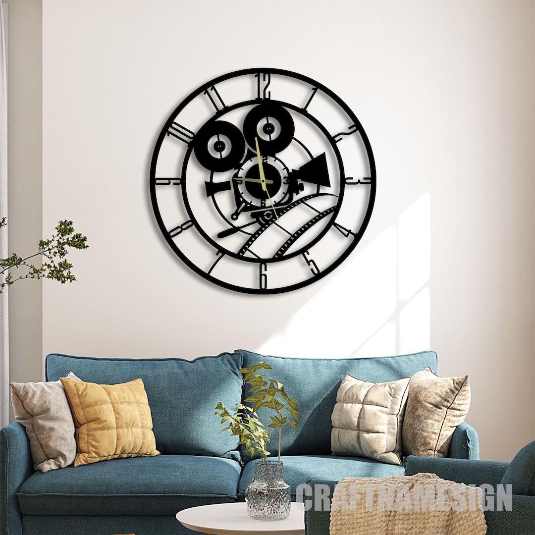 Classic Movie-themed Metal Large Wall Clock, Wall Clock Unique for Home ...