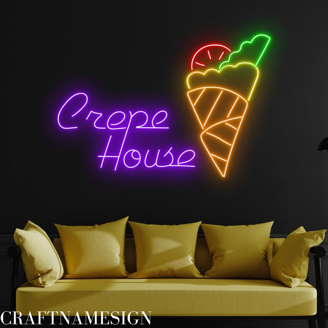 Crepe House Neon Sign, Crepe Cake Led Sign, Custom Neon Sign, Cake ...