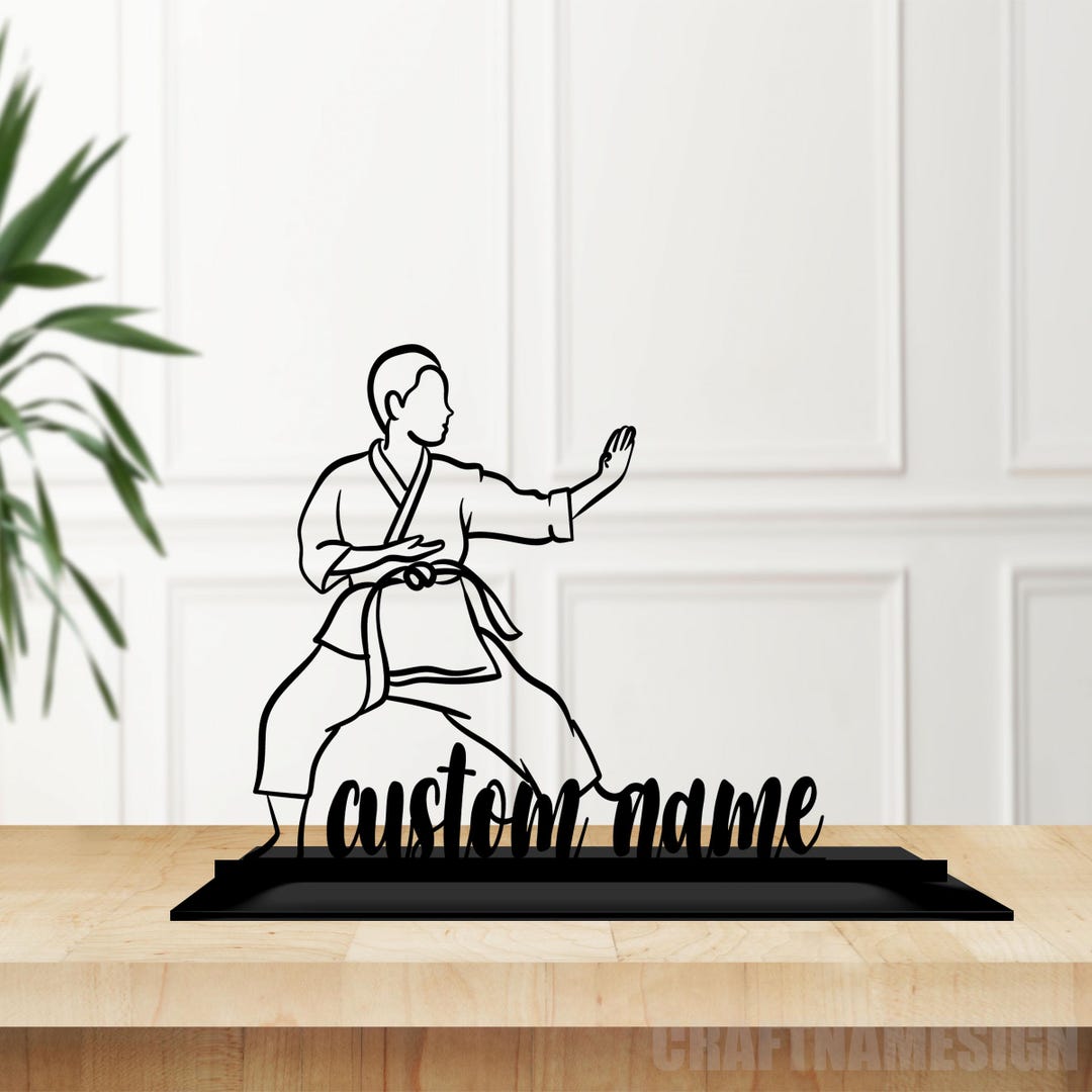 Personalized Karate Boy Metal Table Office Decoration, Metal Sculpture ...