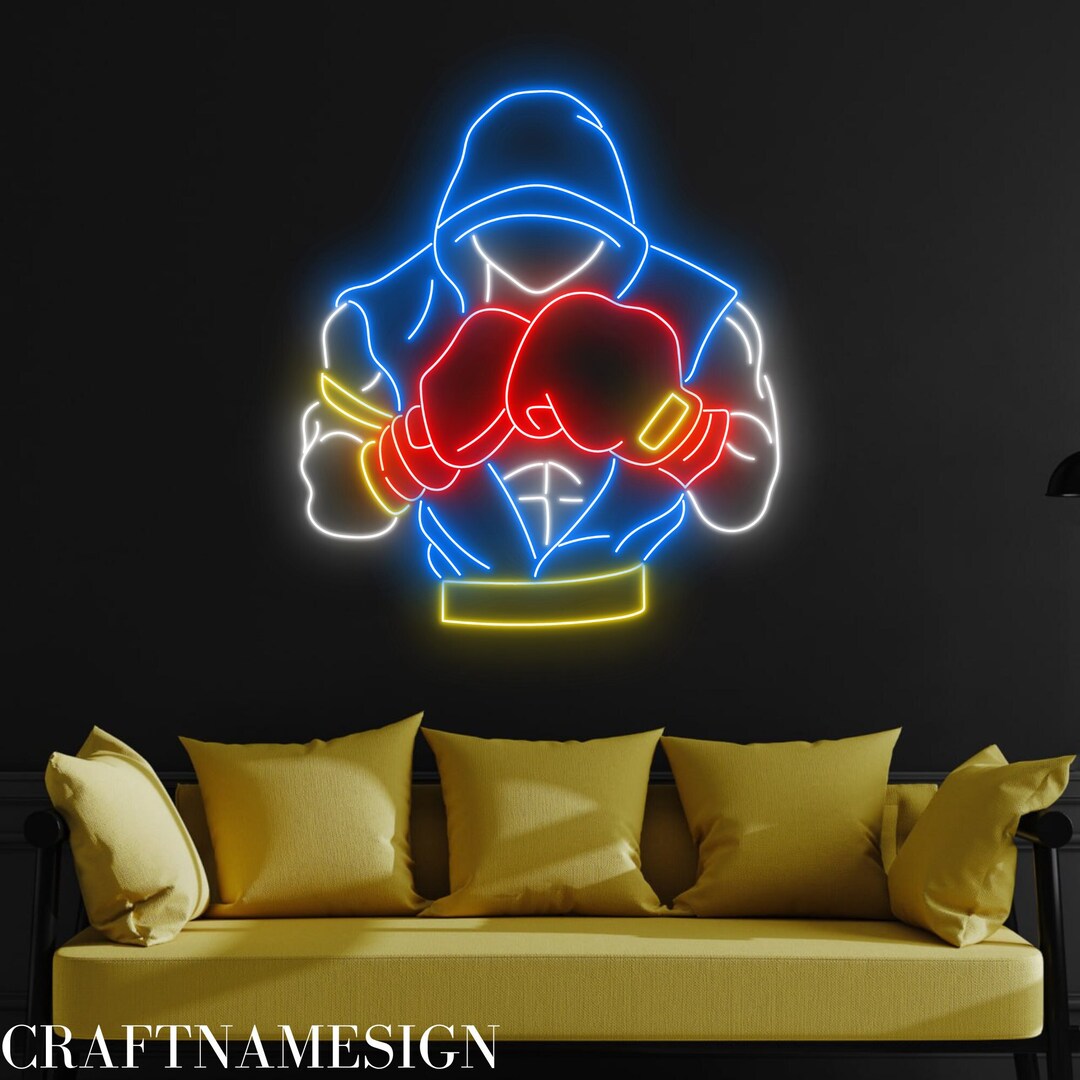 Man Boxer Led Sign, Boxing Neon Sign, Custom Neon Sign, Boxing Shop ...