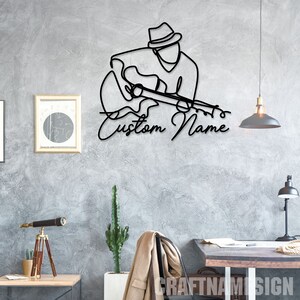 Custom Music Teacher Guitarist Metal Wall Art LED Light, Personalized ...