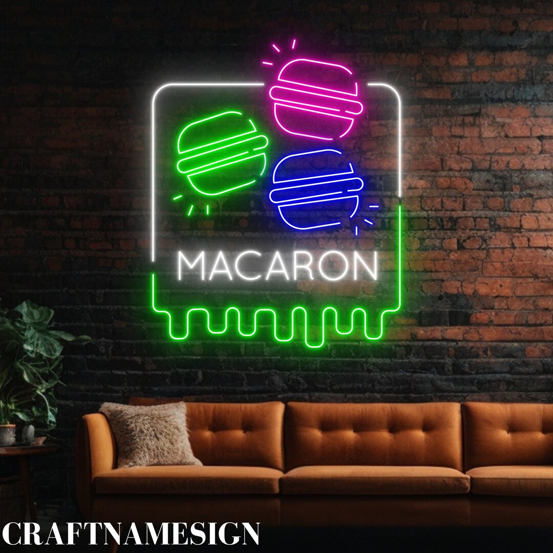 Macaron Shop Neon Sign, French Macaron Shop Led Sign, Custom Neon Light ...