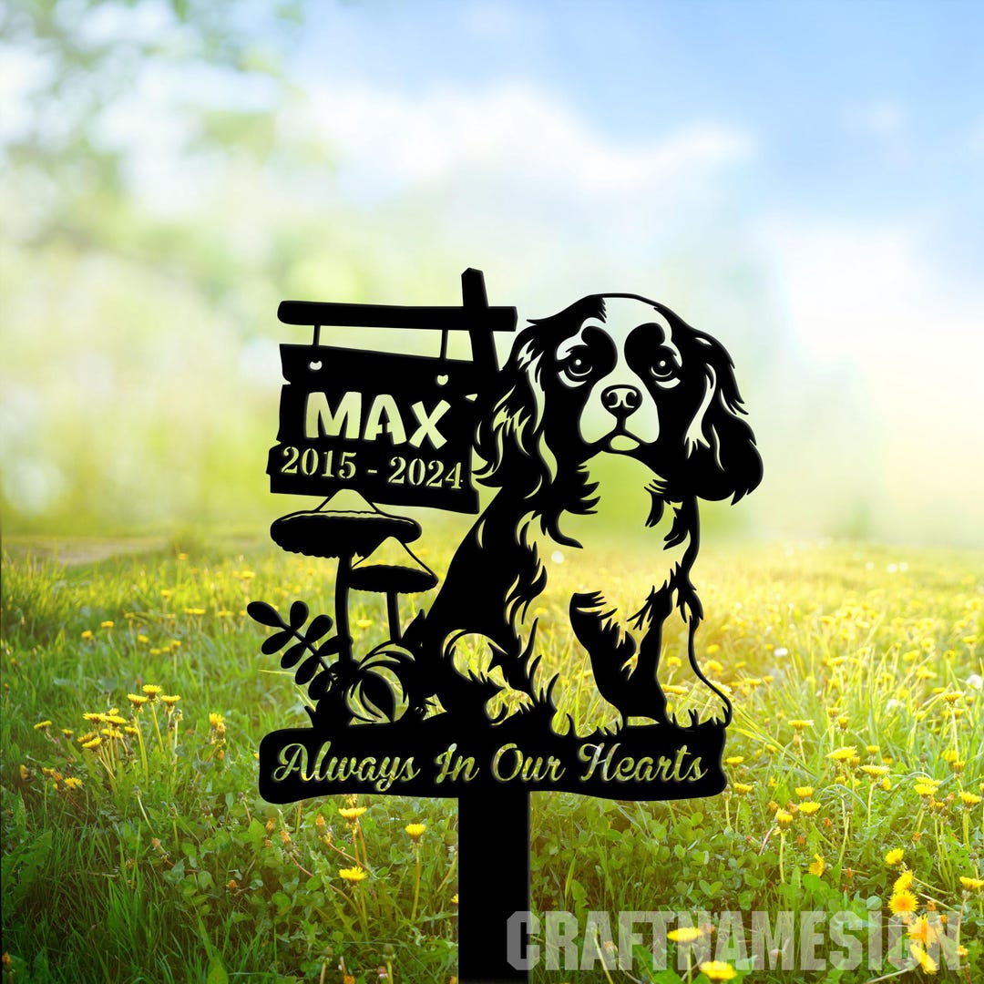 Custom Cavalier King Charles Spaniel Cemetery Stake, Dog Memorial ...