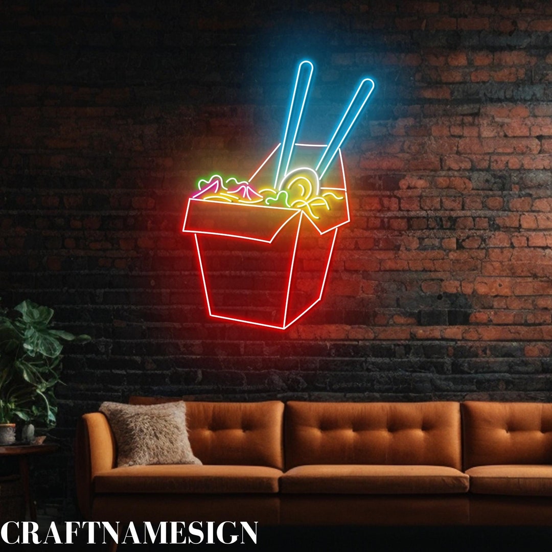 Chinese Ramen Take Out Box Neon Sign, Chinatown Ramen Led Sign, Custom ...