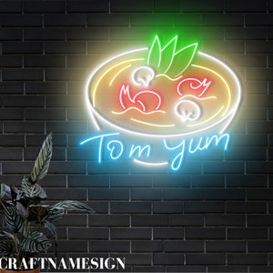 Tom Yum Neon Sign, Open Thai Tom Yum Soup Led Sign, Custom Neon Sign ...