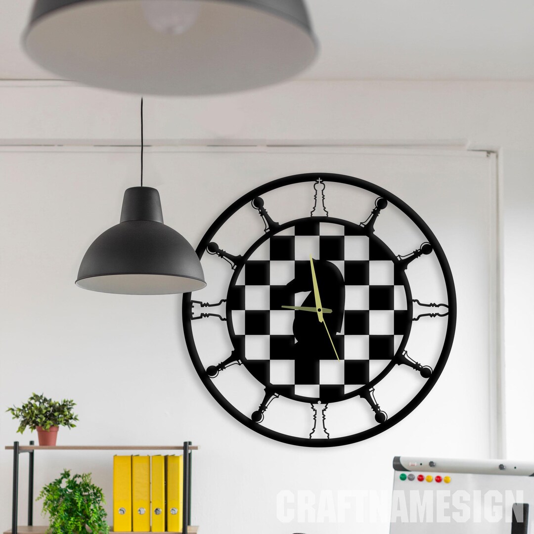 Chess Metal Wall Clock, Wall Clock Unique for Home Decor and Wall Arts ...