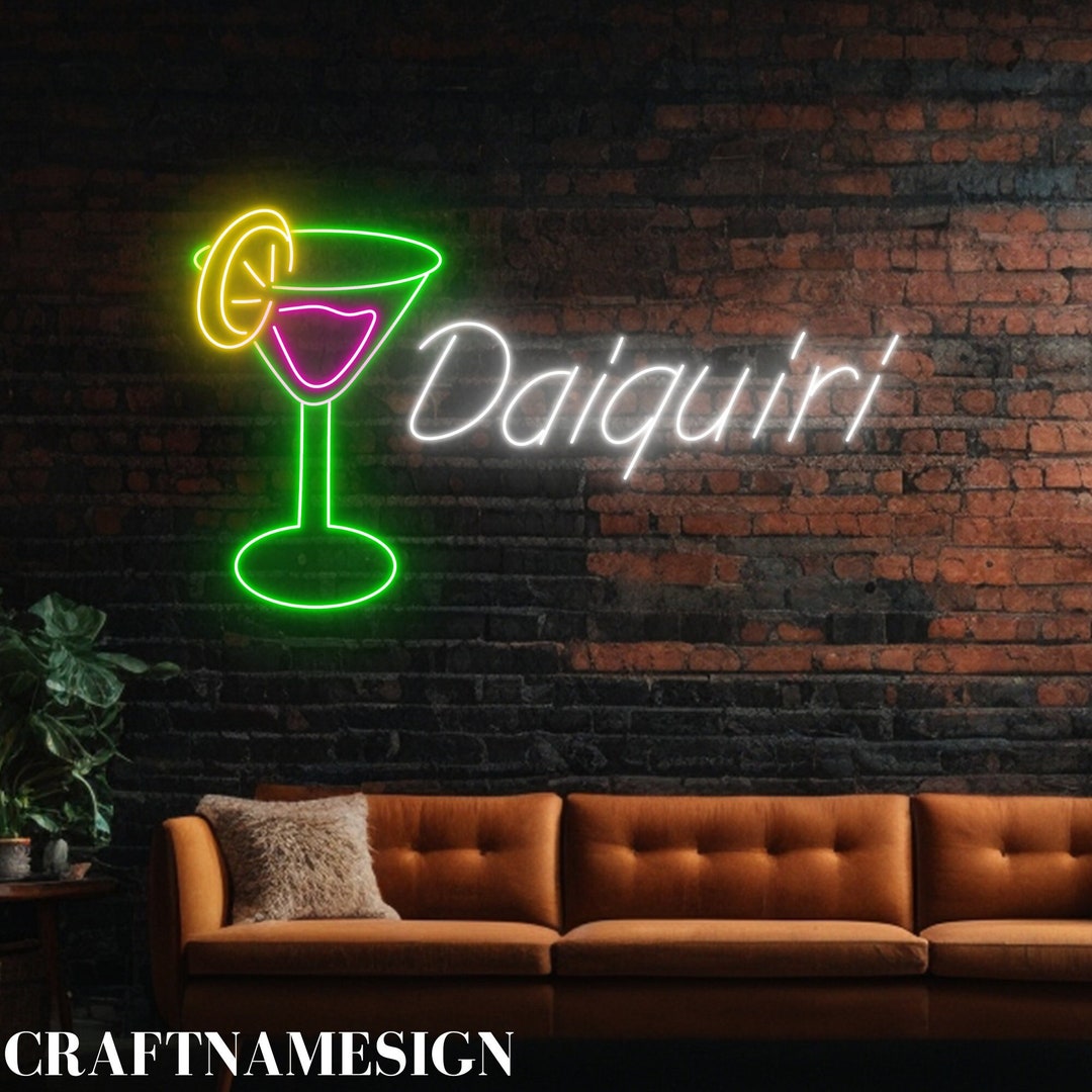 Daiquiri Neon Sign, Cuban Daiquiri Cocktails Led Sign, Custom Neon Sign ...