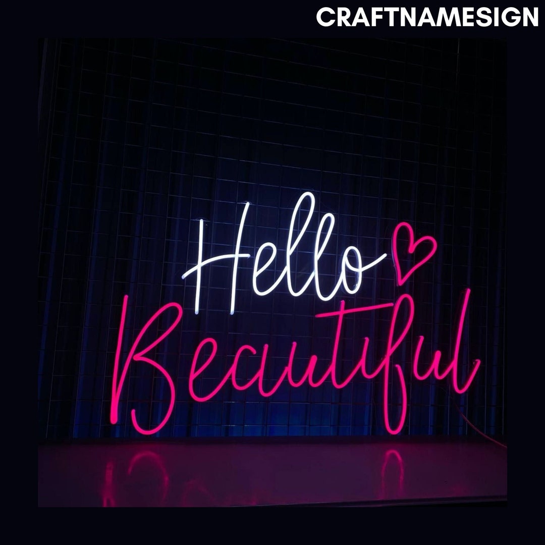 Hello Beautiful Neon Sign, Spa Room Led Sign, Custom Neon Sign, Beauty ...