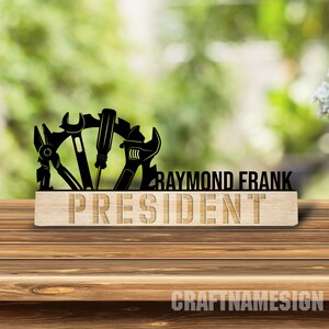 Custom Wooden Work Repairs Tools Desk Name Plate, Garage Metal ...