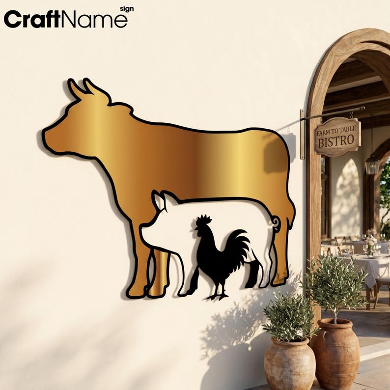 Farm Animals Custom Sign, Personalized Rustic Farmhouse Decor, Metal ...