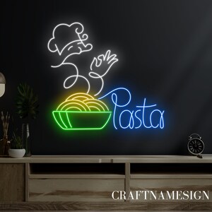Pasta Spaghetti Neon Sign, Italian Pasta Led Sign, Custom Neon Sign ...