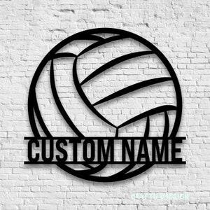 Custom Ball Volleyball Metal Wall Art LED Light - Personalized ...