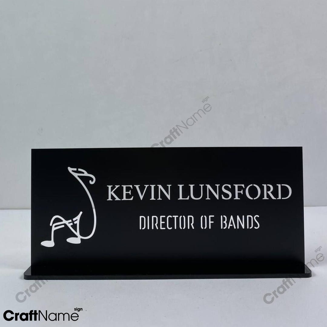 Custom Music Band Metal Desk Name Plate, Metal Nameplate for Desk, Desk ...