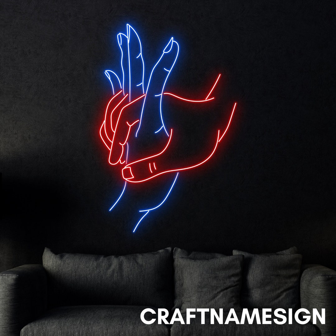 Holding Hand Neon Sign, Holding Hand Couple Led Sign, Custom Neon Sign ...