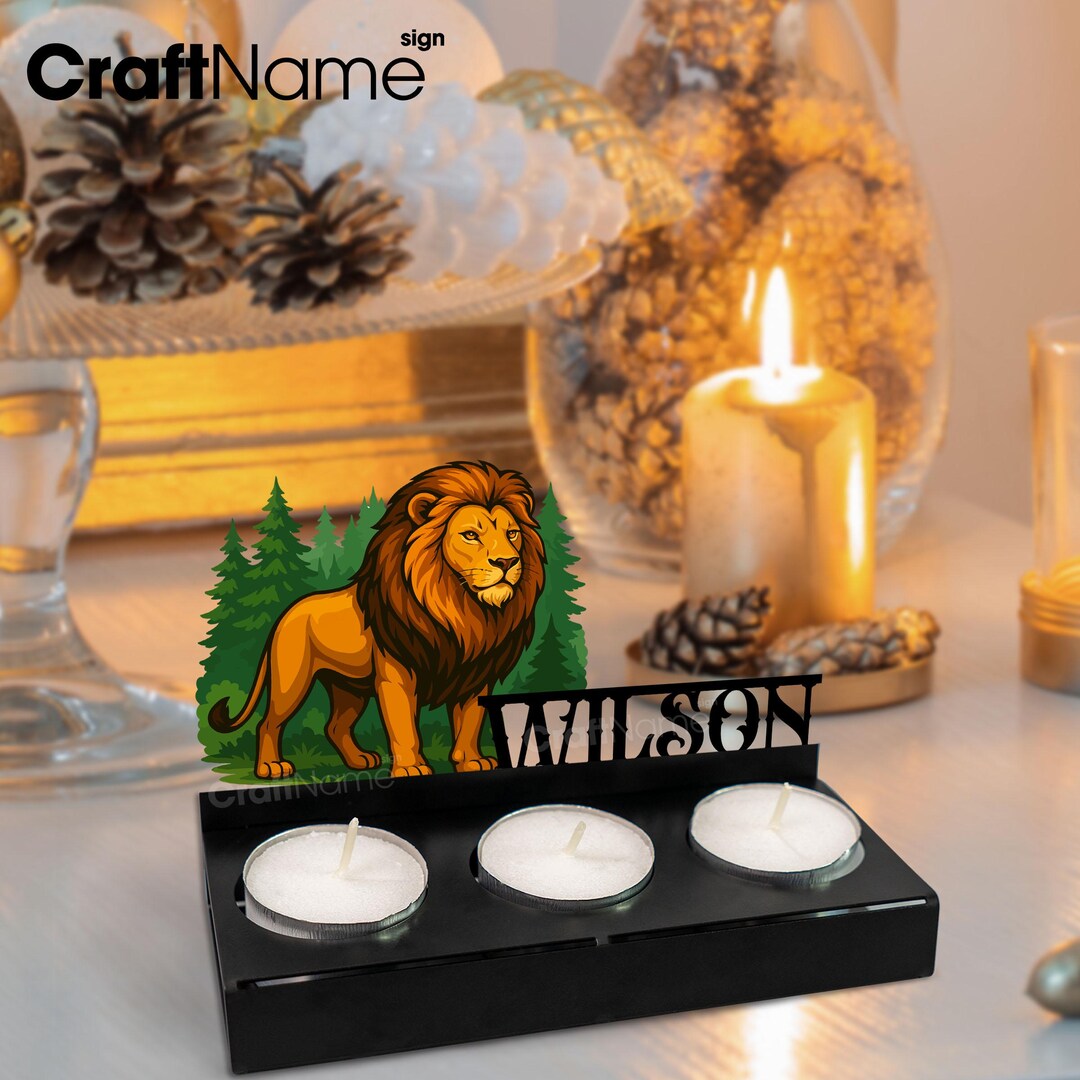 Custom Lion Metal Candle Holder, Lion Metal Candles Stand, Modern ...